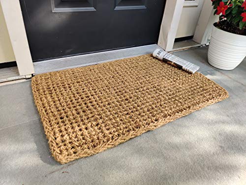Kempf Rectangle Dragon Coco Coir Doormat, 22-inch by 36-inch, Entrance Mat, Indoor Outdoor, Natural Fiber Mat, Large Size