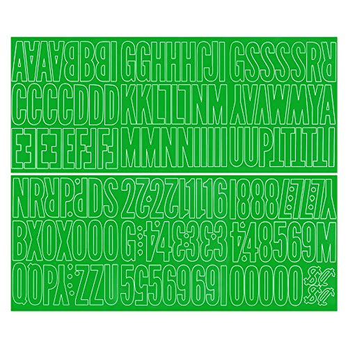 Graphic Products Permanent Adhesive Vinyl Letters and Numbers (160 /pkg), 3", Green