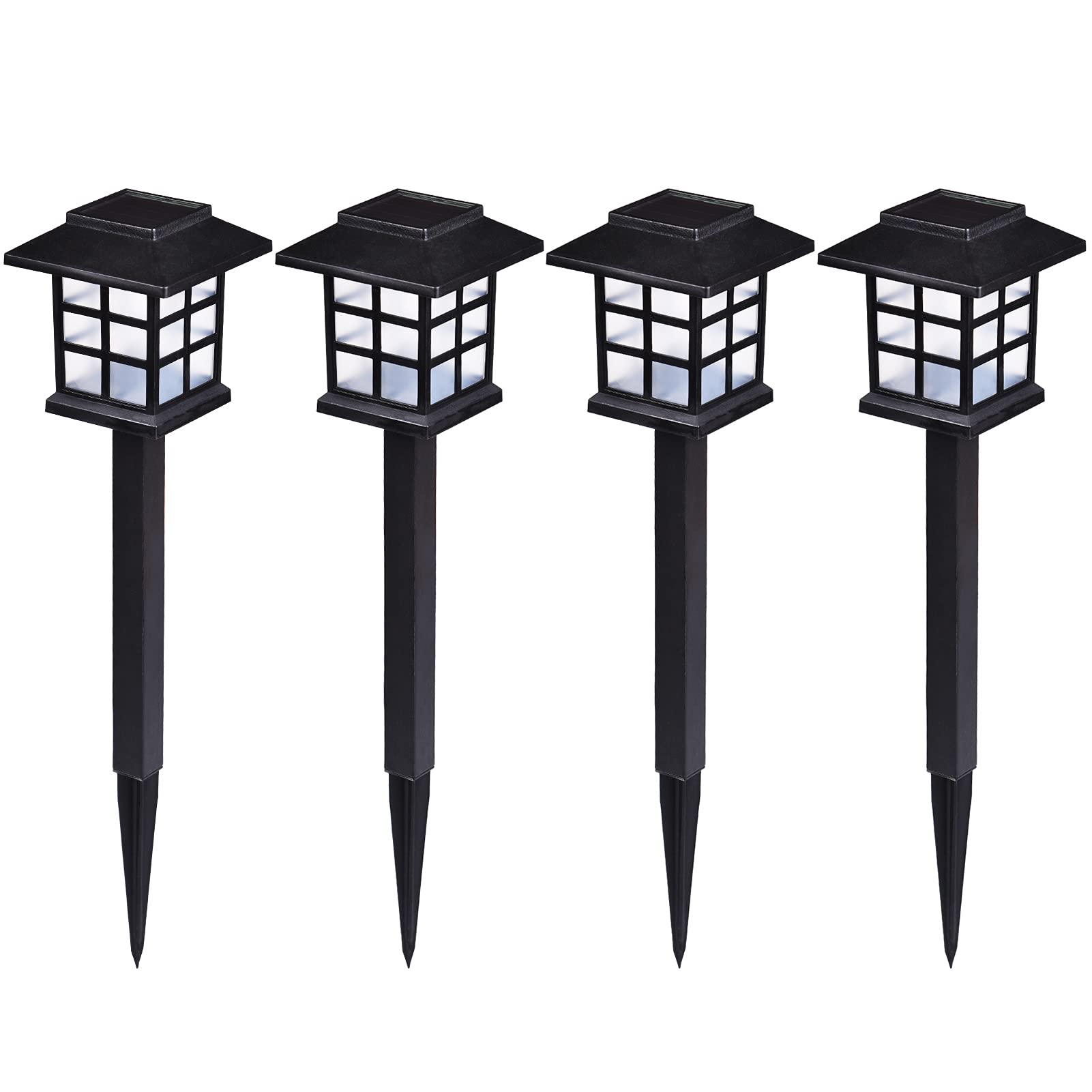 LIGHTSHINE 4 Pack Solar Pathway Lights, Solar Garden Lights outdoor, Waterproof Outdoor Lights for Lawn, Patio, Yard, Walkway, Driveway and Landscape.