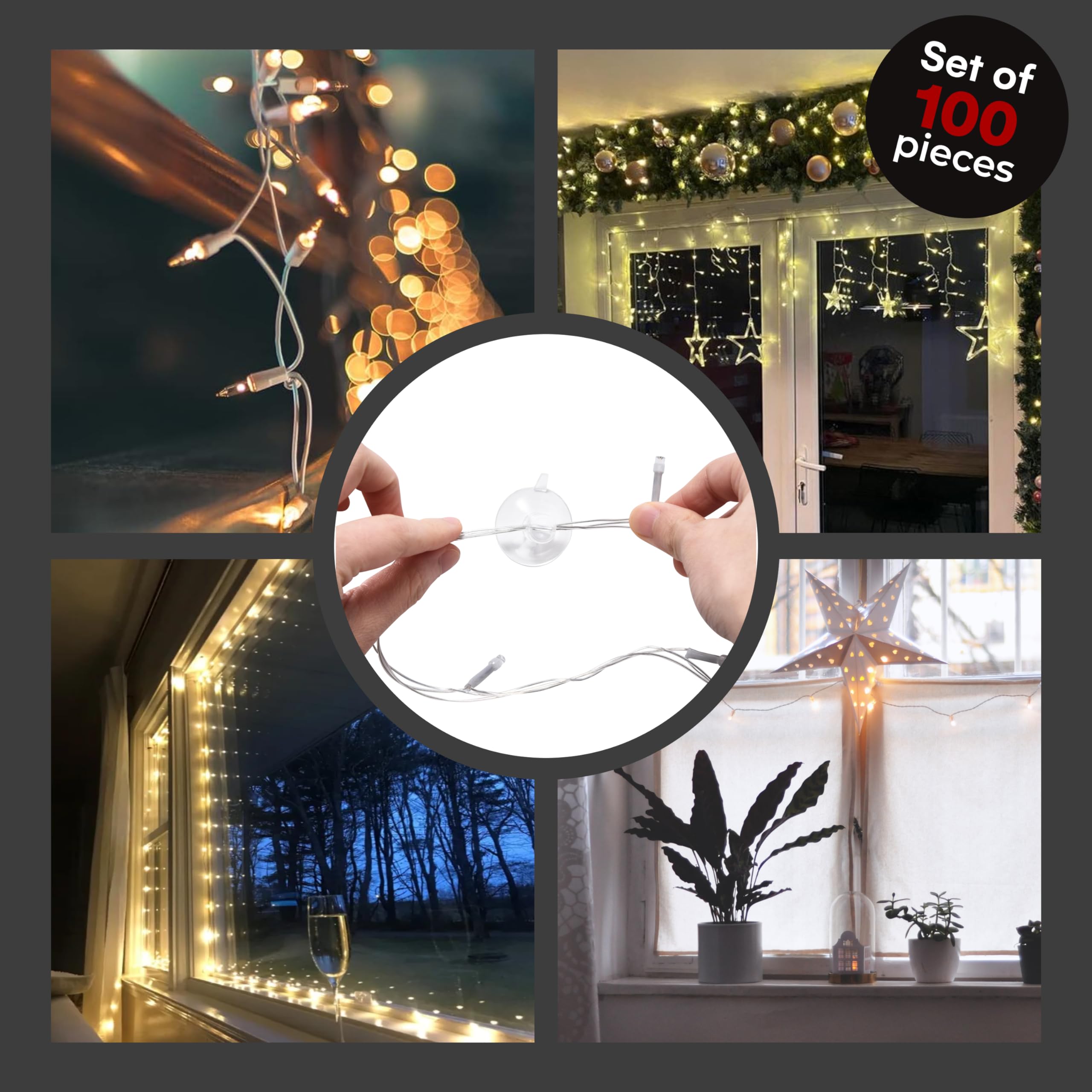 Signs Authority Suction Cups for Glass - 1.18 Inches Transparent Plastic - Window Suction Cups - Easy to Install, Invisible Design - Small Suction Cups 100 pcs