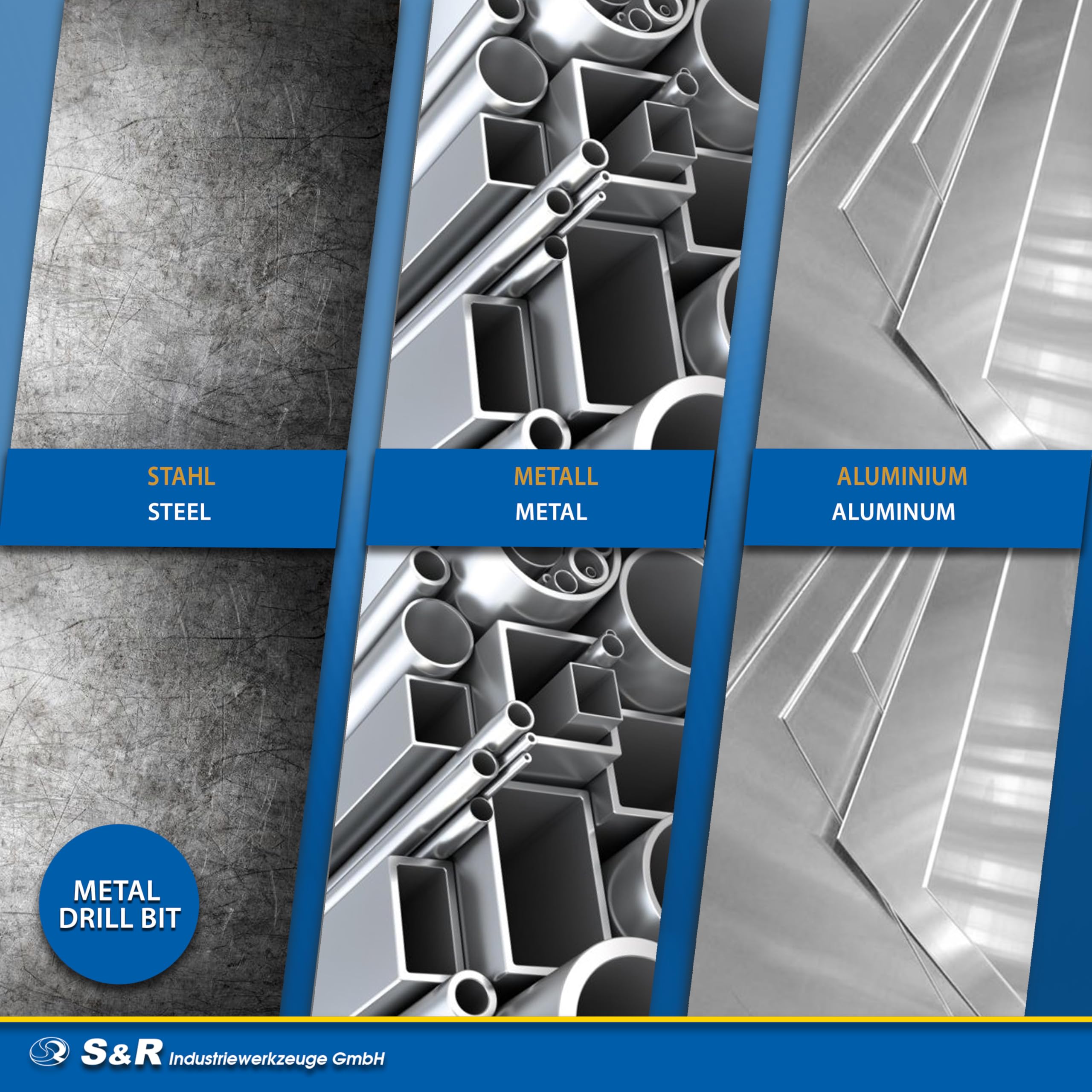 S&R Metal Concrete Masonry Drill Bit Set 23 Pcs. Multi Functional: 10 Metal Drills HSS M2 Steel / 7 Concrete Drills / 6 Wood Drills/Bits Set in Metal Box Multi-Purpose