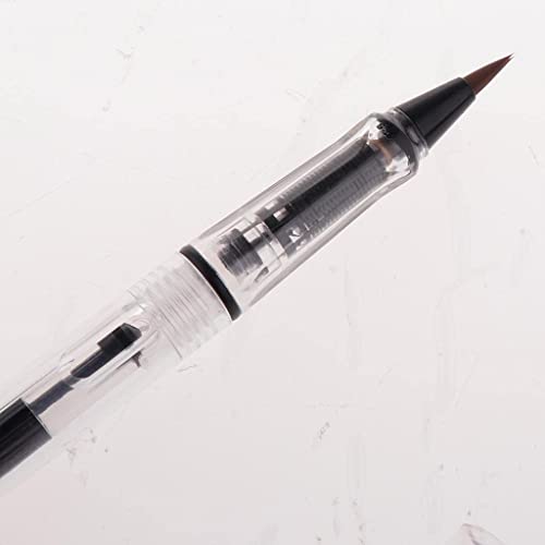 Fountain Ink Brush Pen Refillable ,Flexible Brush Tip for lettering, calligraphy, illustration, art, writing, sketching Chinese Japanese Sumi Calligraphy Painting Drawing Writing Signature - Clear