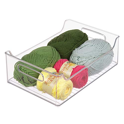iDesign Plastic Pantry and Kitchen Storage, Freezer and Fridge Organizer Bin with Easy Grip Handles β 10β x 5β x 14β, Clear