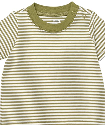 Amazon Essentials Baby Boys' Short-Sleeve Tee, Pack of 5, Beige Crocodile/Green Tiger/Olive/Yellow/Stripe, 0-3 Months