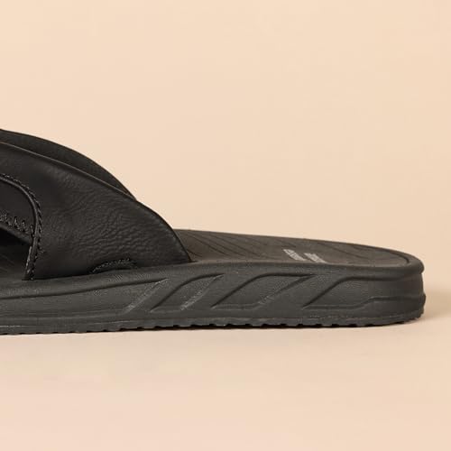 Amazon Essentials Men's Flip Flop Sandal, Black, 10