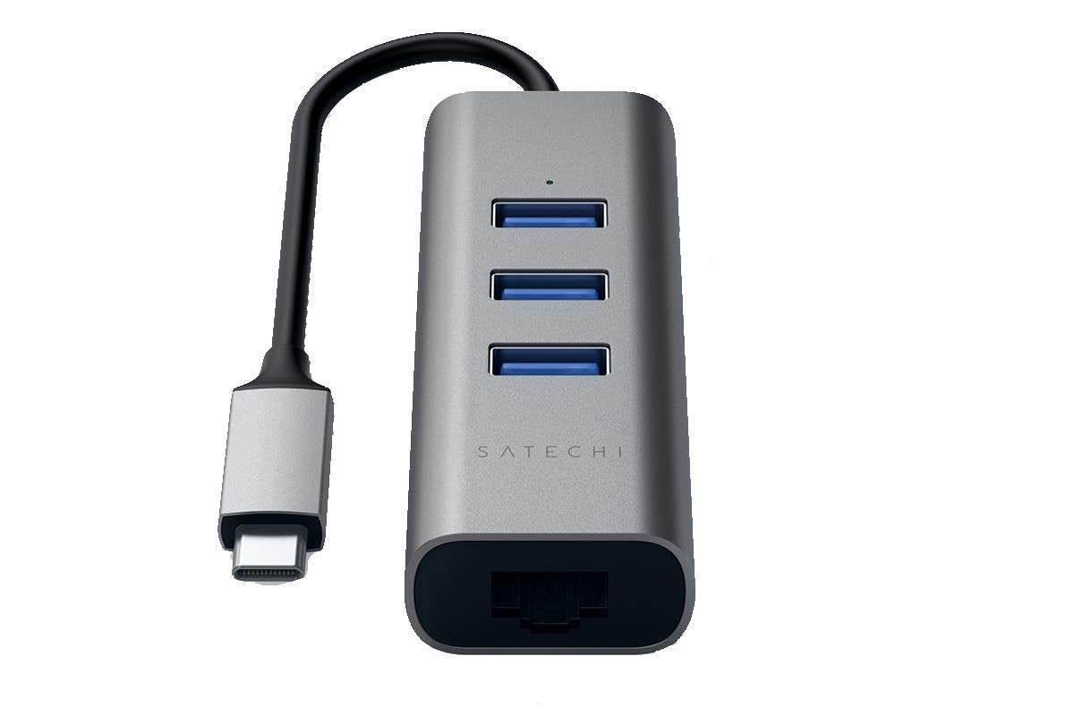 Satechi USB C Hub Adapter, USB C Adapter with 3 USB-A 3.0 Ports and Ethernet Port, for MacBook Pro/Air M1 M2 M3, Dell, HP, Surface, Lenovo, iPad, iPhone 15 - Space Gray