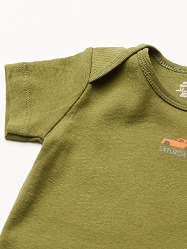 Amazon Essentials Unisex Babies' Short-Sleeve Bodysuits, Pack of 7, Cars, 0-3 Months