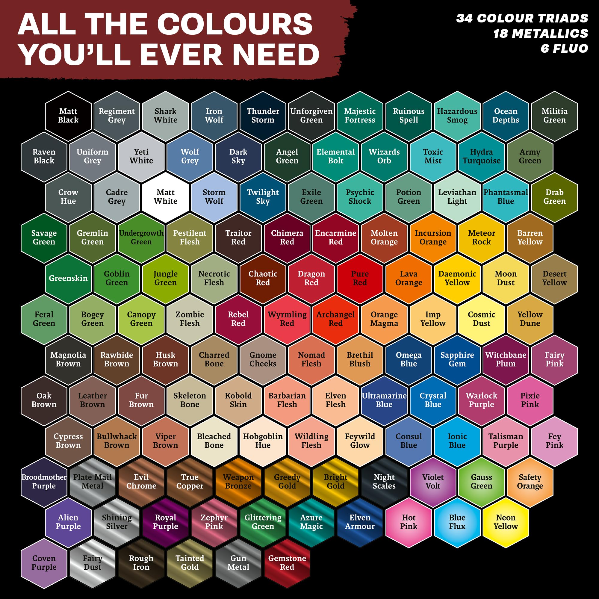 The Army Painter Warpaints Air Complete Set - 126 Non-Toxic Water Based Airbrush Paint Set – Miniature Paint for Tabletop Roleplaying, Boardgames, and Wargames Miniature Model Painting