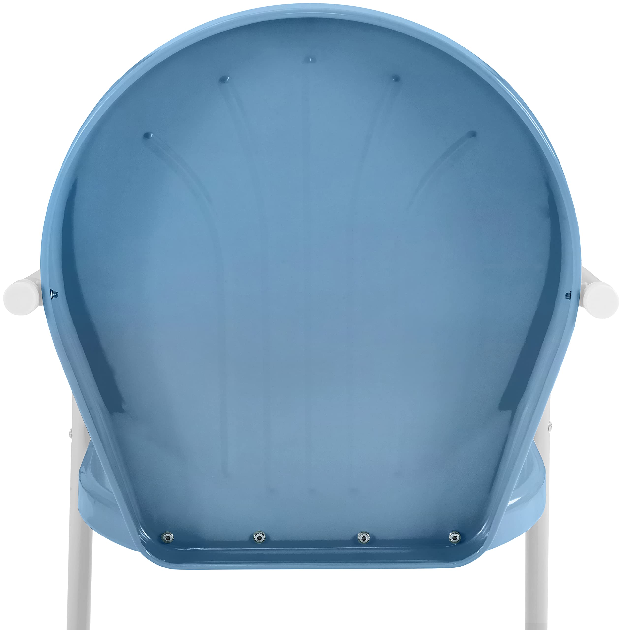 Crosley Furniture Griffith 3-Piece Outdoor Bistro Set, Retro Metal Patio Table and Chairs for Dining, Porch, Sky Blue Gloss and White Satin