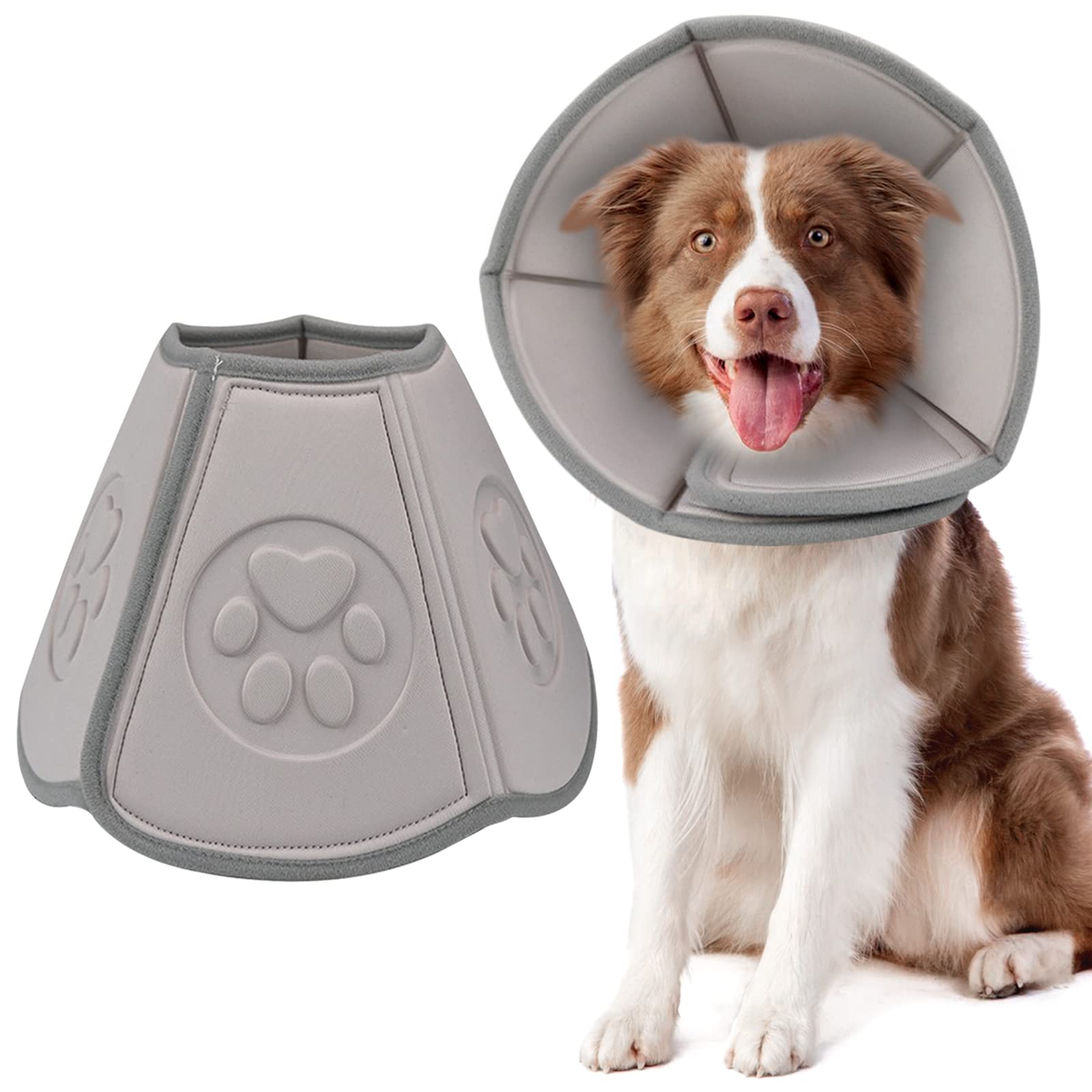 Soft Dog Cone Pet Cone Dog Recovery Collar Cone for Dogs After Surgery,Adjustable Dog Cone Collar for Large Medium Small Dogs Elizabethan Collar (L)