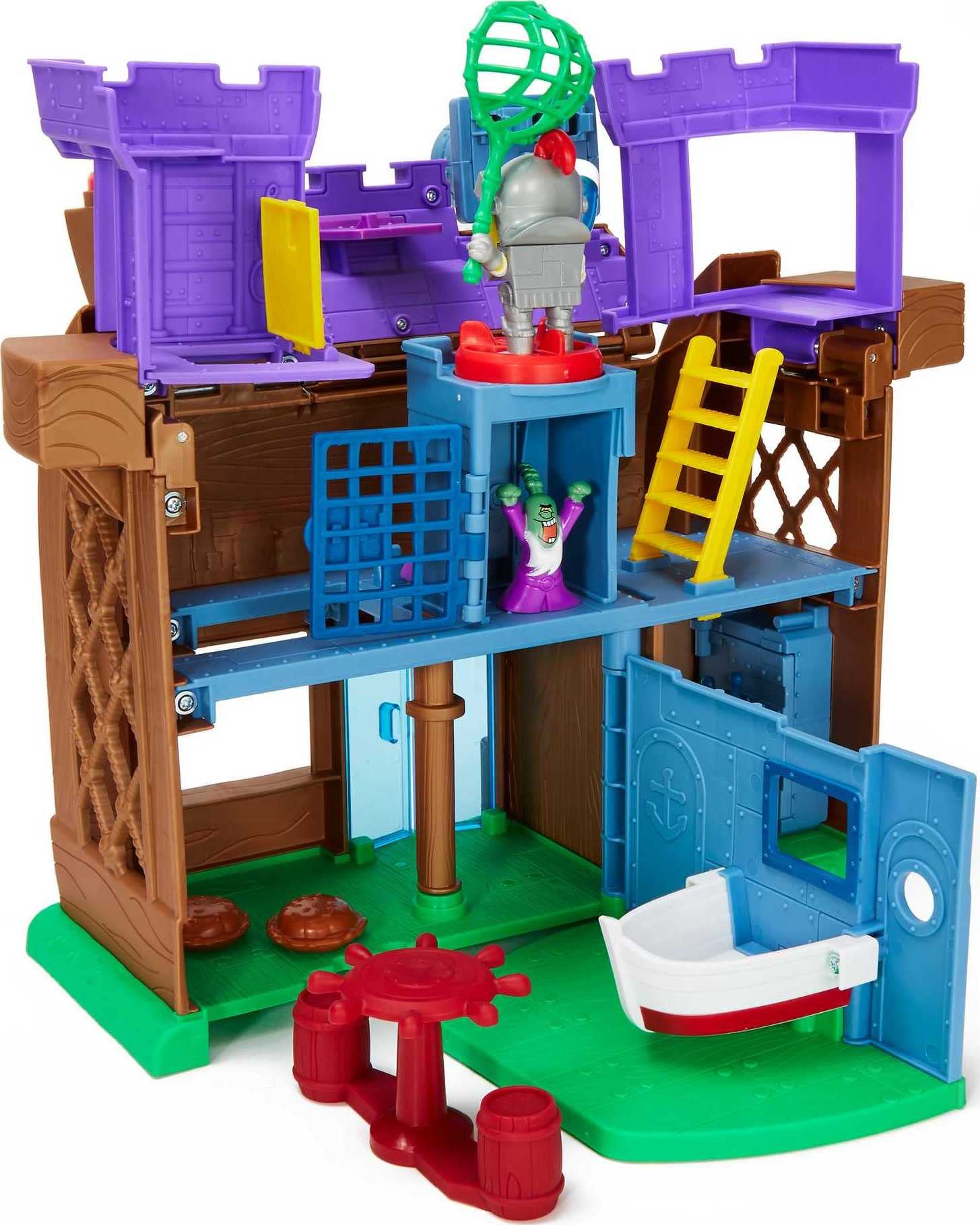 Imaginext Spongebob Transforming Playset, Krusty Krab Kastle, Medieval Knight Spongebob and Plankton Figures with Accessories (Amazon Exclusive)