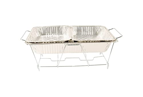 Folding Chafing Food Warmer Wire Rack Chafer Stand Chrome Super Sturdy Foldable Buffet, for use with Disposable Party Accessories