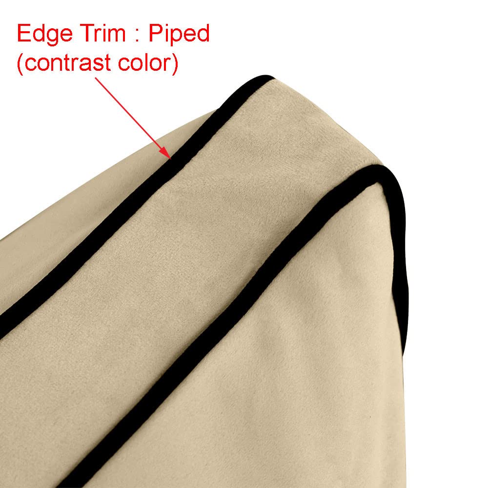 Prolinemax Contrast Pipe 8" Twin-XL Size 80x39x8 Velvet Indoor Daybed Mattress Fitted Sheet |Cover ONLY|-AD355