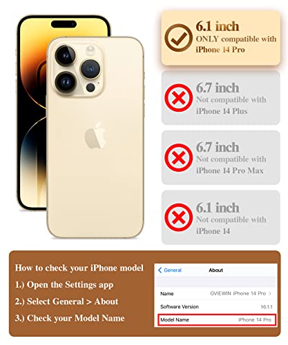 GVIEWIN Compatible with iPhone 14 Pro Case 6.1 Inch 2022, [Built-in 360° Rotatable Ring Stand] Marble Slim Stylish Durable Hard Shockproof Phone Holder Kickstand Cover(White/Gold)