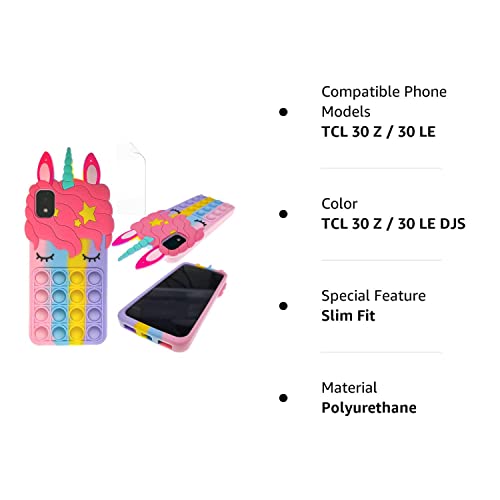 jioeuinly TCL 30 LE Jet Case Compatible for TCL 30 Z Phone Case for TCL 30Z T602DL 30LE Phone Case Cover [with Tempered Glass Screen Protector] DJS