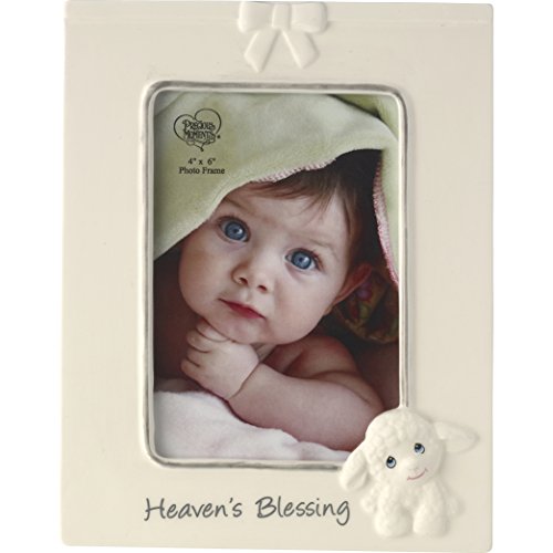 Precious Moments 179310 Heaven's Blessings Ceramic Lamb Photo Frame, Beige