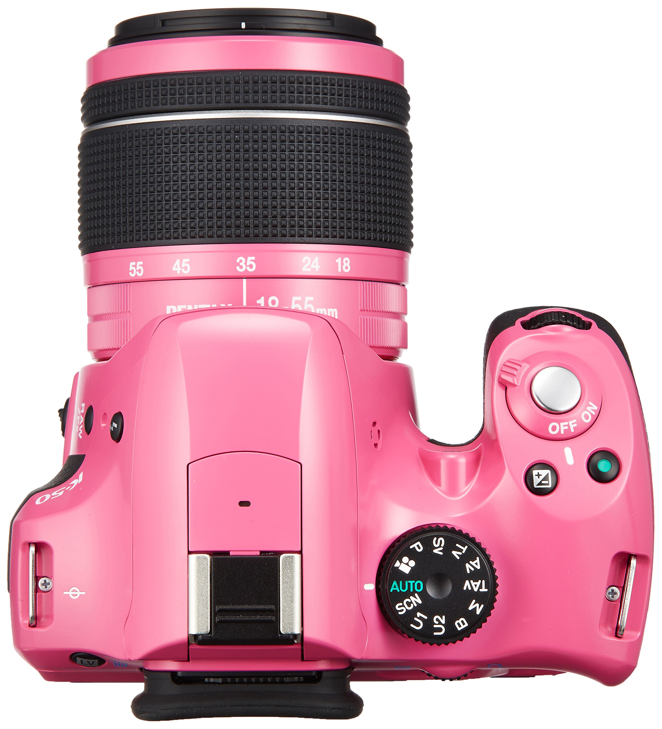 Pentax K-50 16MP Digital SLR Camera Kit with DA L 18-55mm WR f3.5-5.6 and 50-200mm WR Lenses (Pink) - International Version