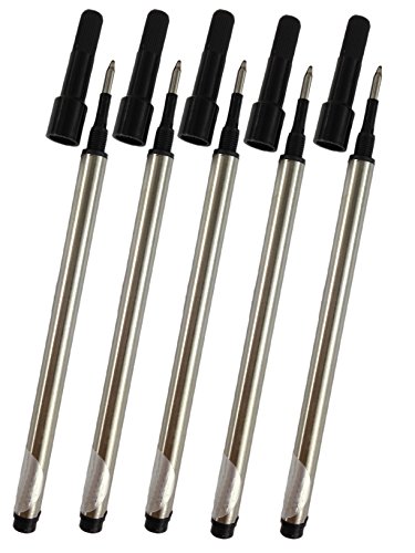 Gullor Spiral Refills Screw Refills Fit Jinhao Rollerball Pen, Black Ink, 0.7mm, Set of 10 PCS