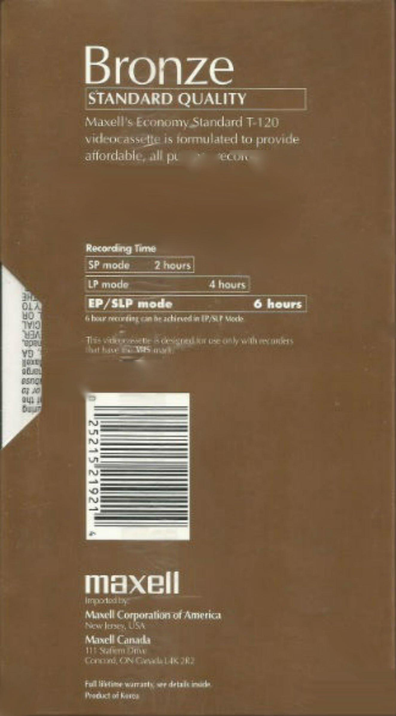 Maxell VHS Blank 5-Pack Bronze Standard Quality T-120