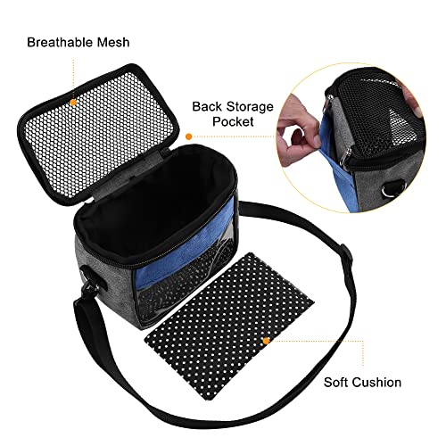 Filhome Guinea Pig Sling Carrier, Hamster Carrier Bag Portable Breathable Outgoing Travel Pouch Bag with Clear Window for Hamster Gerbil Sugar Glider Squirrel Guinea Pig (Size L)