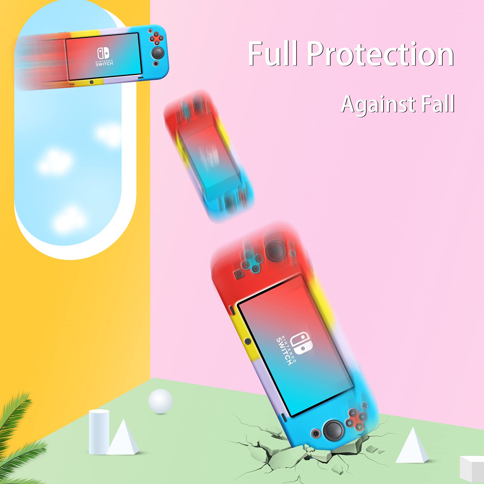 ATESSON Pop Bubbles Silicone Case Compatible with Nintendo Switch 6.2, Anti-Anxiety Case for Kids and Adult (Red)