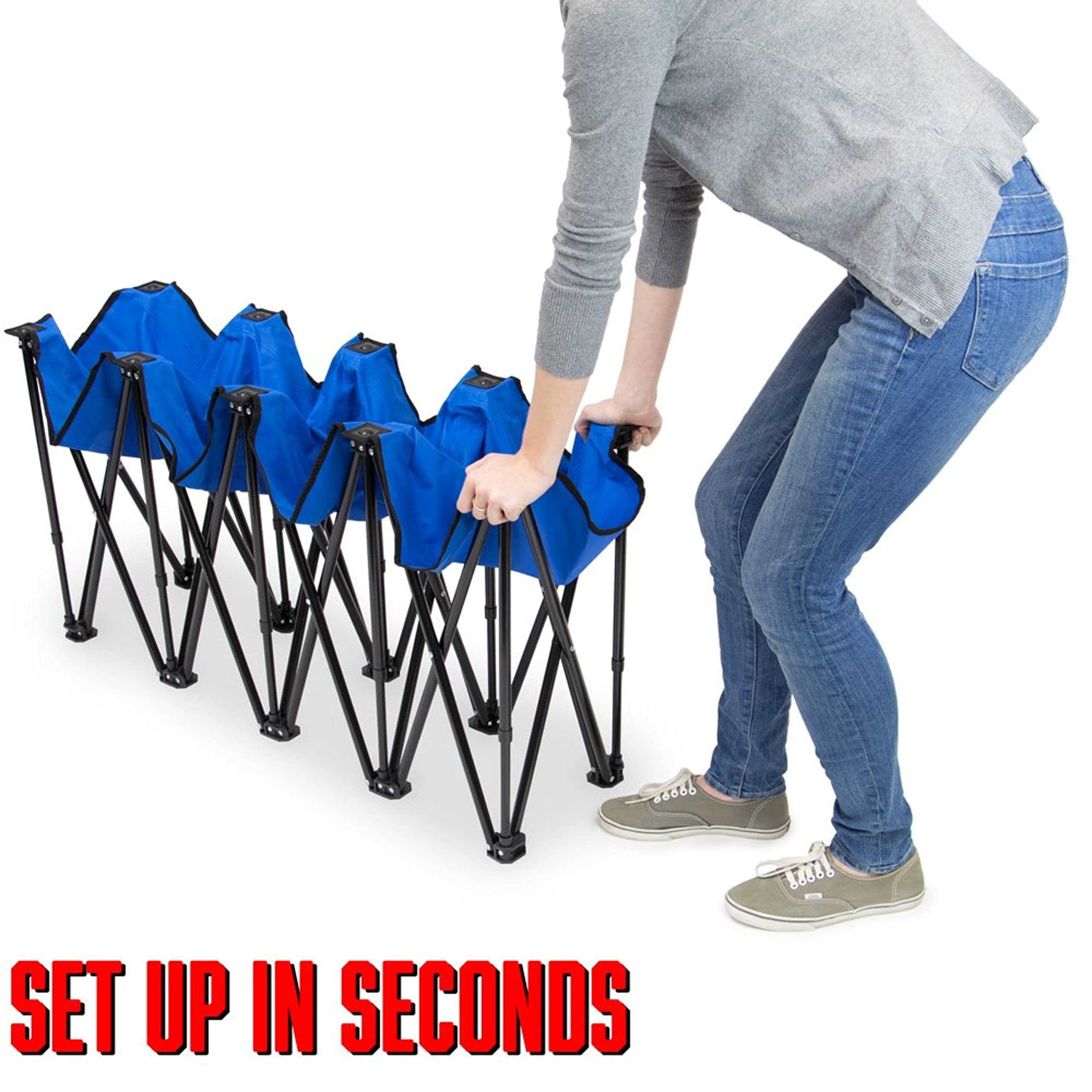 Crown Sporting Goods 6-Foot Portable Folding 4 Seat Bench with Carry Bag β Great Team Bench for Soccer & Football Sidelines, Tailgating, Camping & Events, Black