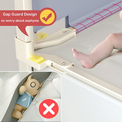 KCRET Bed Rail for Toddlers,Upgraded Infants Safety Bed Guardrail with Breathable Fabric for Twin, Double, Full-Size Queen & King Mattress (78.7“×30”, Gray)