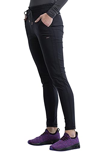 Form Scrub Pants for Women, Knit Drawstring Scrubs for Women CK095P, XXS Petite, Black