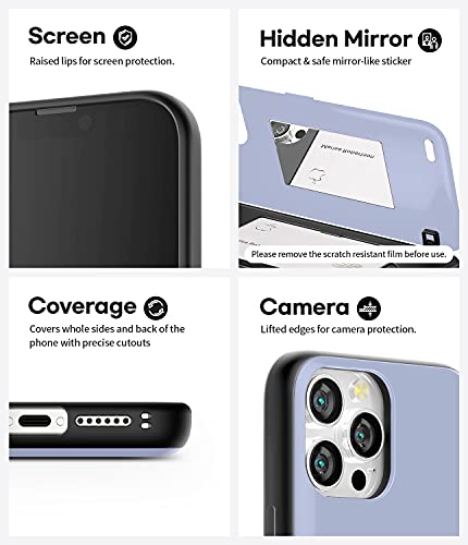 GOOSPERY Magnetic Door Bumper Compatible with iPhone 13 Pro Max Case, Card Holder Wallet Case, Easy Magnet Auto Closing Protective Dual Layer Sturdy Phone Back Cover - Lilac Purple