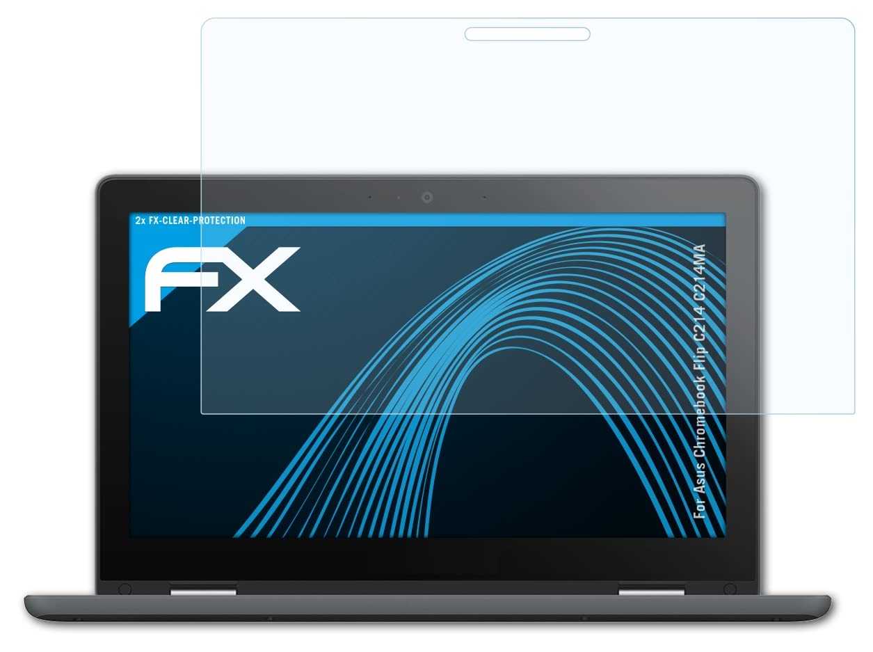 atFoliX Screen Protection Film compatible with Asus Chromebook Flip C214 C214MA Screen Protector, ultra-clear FX Protective Film (2X)