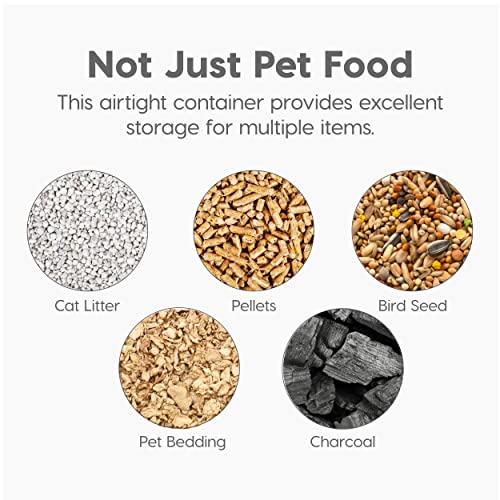 IRIS USA 10 Lbs / 12.75 Qt WeatherPro Airtight Pet Food Storage Container, for Dog Cat Bird and Other Pet Food Storage Bin, Keep Pests Out, Keep Fresh, Translucent Body, BPA Free, Clear/Black