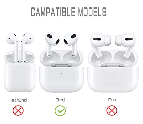 Johncase 2 Sets Dust Guard Sticker Compatible with AirPods Cases 3rd Generation (Black)