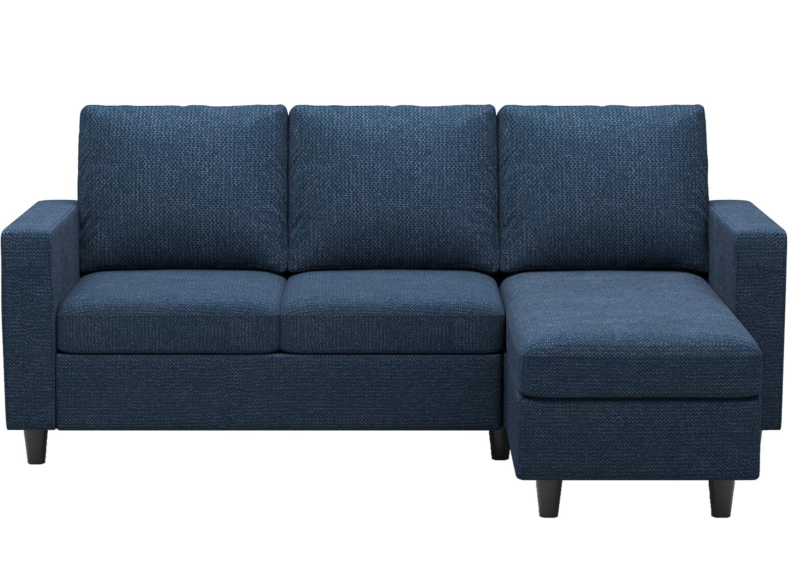 Belffin Convertible Sectional Sofa, L Shaped Modern Couch, Small Couch with Reversible Chaise for Living Room and Small Space, Navy Blue