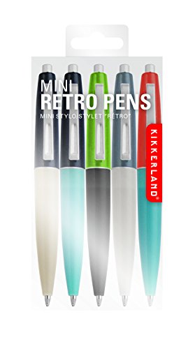 Kikkerland Mini Retro Pens, Set of 5 (4329S)