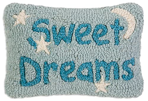 Chandler 4 Corners Artist-Designed Sweet Dreams Hand-Hooked Wool Decorative Throw Pillow (8” x 12”) Cute Pillow for All Ages, Perfect for Couches & Beds - Easy Care & Low Maintenance Pillow for Homes