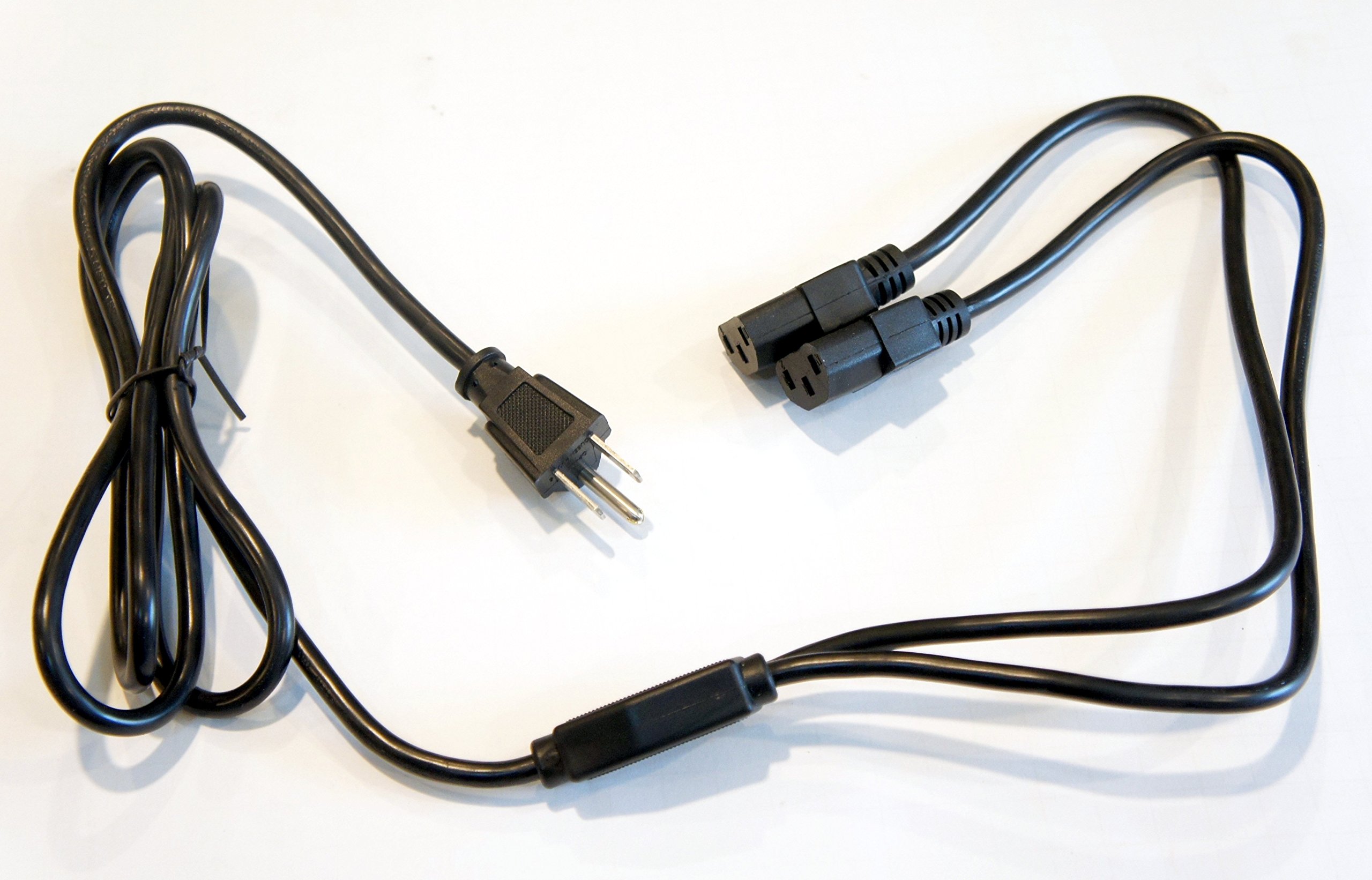 Dual Monitor Computer Screen Power Cord Cable 6 Foot AC 3 Prong Power Cord