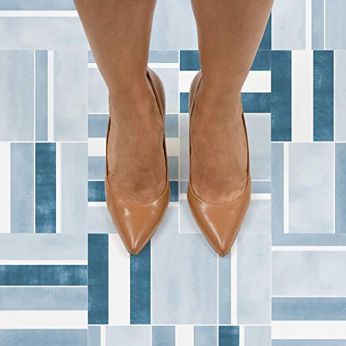 FloorPops FP3300 Azure Peel & Stick Floor Tiles, Blue