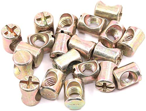 SpeedDa M6x110mm Thread Hex Key Drive Socket Furniture Bolt w Barrel Nut Bolt Nuts Assortment Kit for Furniture Cots Beds Crib and Chairs(Pack of 16)
