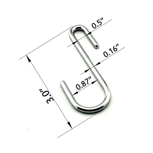 RuiLing Chrome Finish Steel S hook Cookware Universal Pot Rack Hooks Sturdy Hanging Hooks - Multiple uses for Kitchenware, Pots, Utensils, Plants, Towels - Set of 10