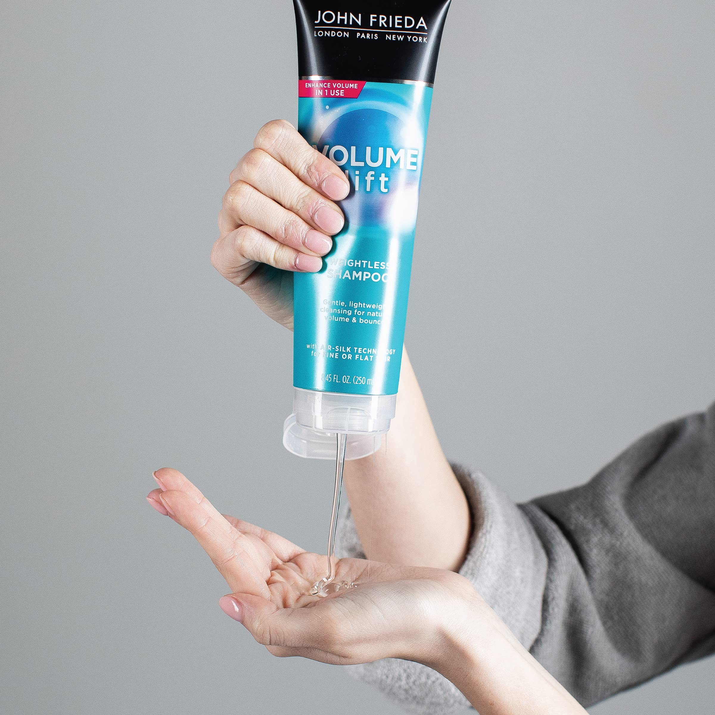 John Frieda Volume Lift Weightless Shampoo, Lightweight Volumizing Shampoo with Air-Silk Technology for Fine or Flat Hair, Adds Natural Fullness, Safe for Color-Treated Hair, 8.45 Oz