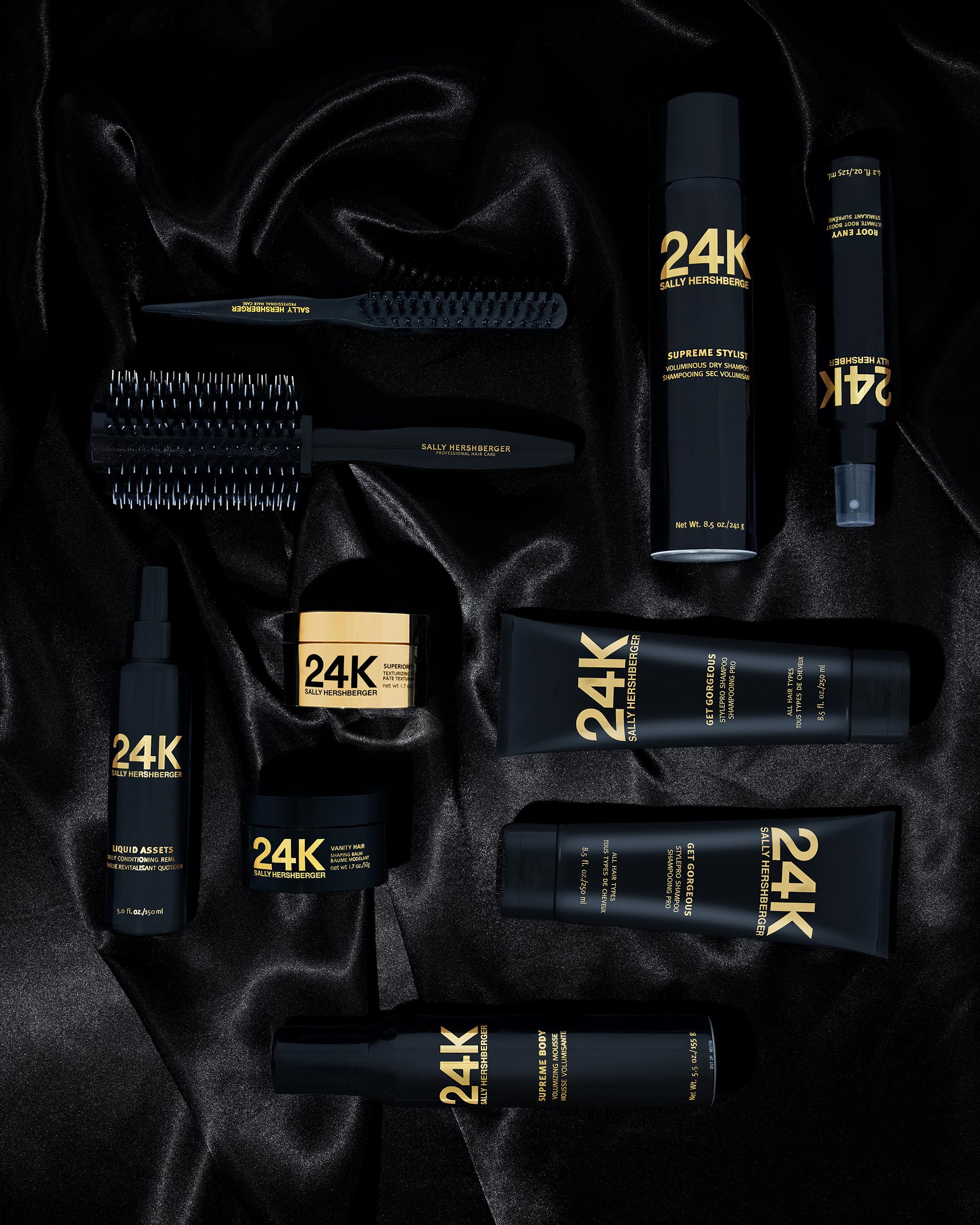 SALLY HERSHBERGER 24K Get Gorgeous StylePro Shampoo - 24K Karat Gold-Infused Cleanser- With Moisturizing, Color-Protecting UV Protection Complex - Paraben and Phthalate Free - 8.5 Fl Oz