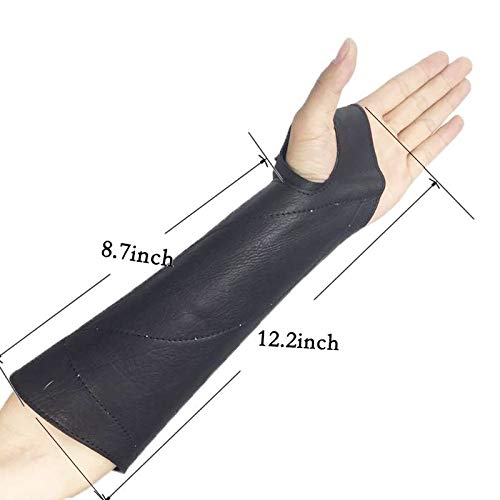 ArcheryMax Handmade Black Leather Arm Guard Bow Hand shooting Glove,Left Hand