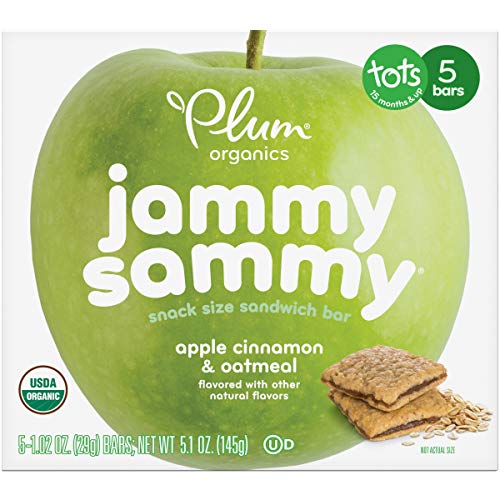 Plum Organics Kids Jammy Sammy Apple Cinnamon & Oatmeal, 1.02 Oz, 5 Pack
