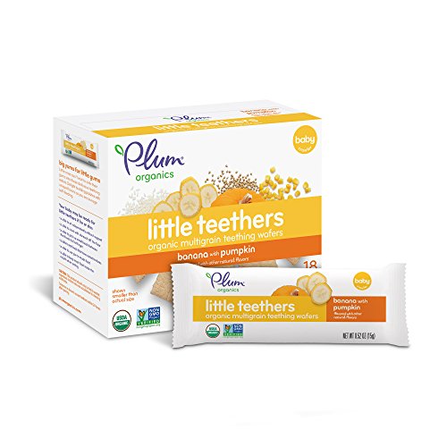 Plum Organics Little Yums, Organic Baby Teething Wafers, Pumpkin Banana, 3.17 Oz, 6 Bars