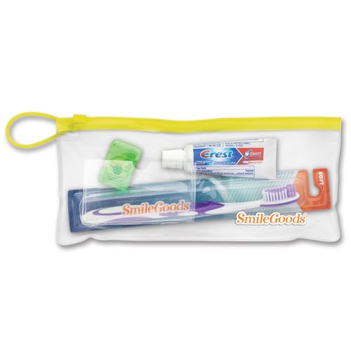 Practicon SmileGoods Adult Dental Care Kit with Toothbrush, Toothpaste, and Floss, Pack of 72