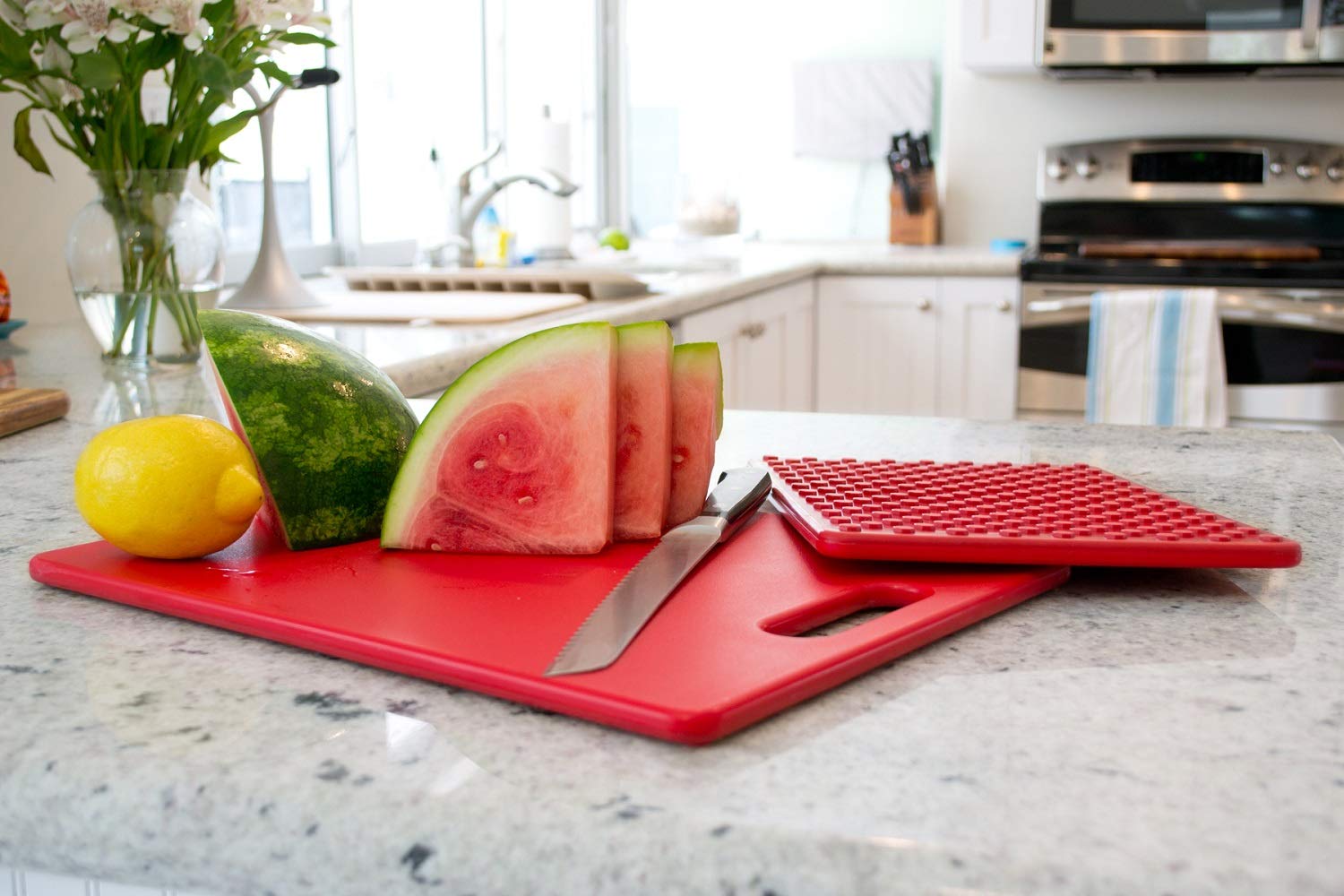Architec Original Non-Slip Gripper Cutting Board, 11" x 14", Red