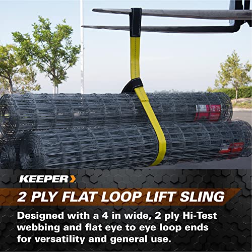 Keeper - 16β x 4" Performance Engineered Cargo and Load Lift Sling with Flat Loops - Type 3, Class 7 Rated Cargo Sling