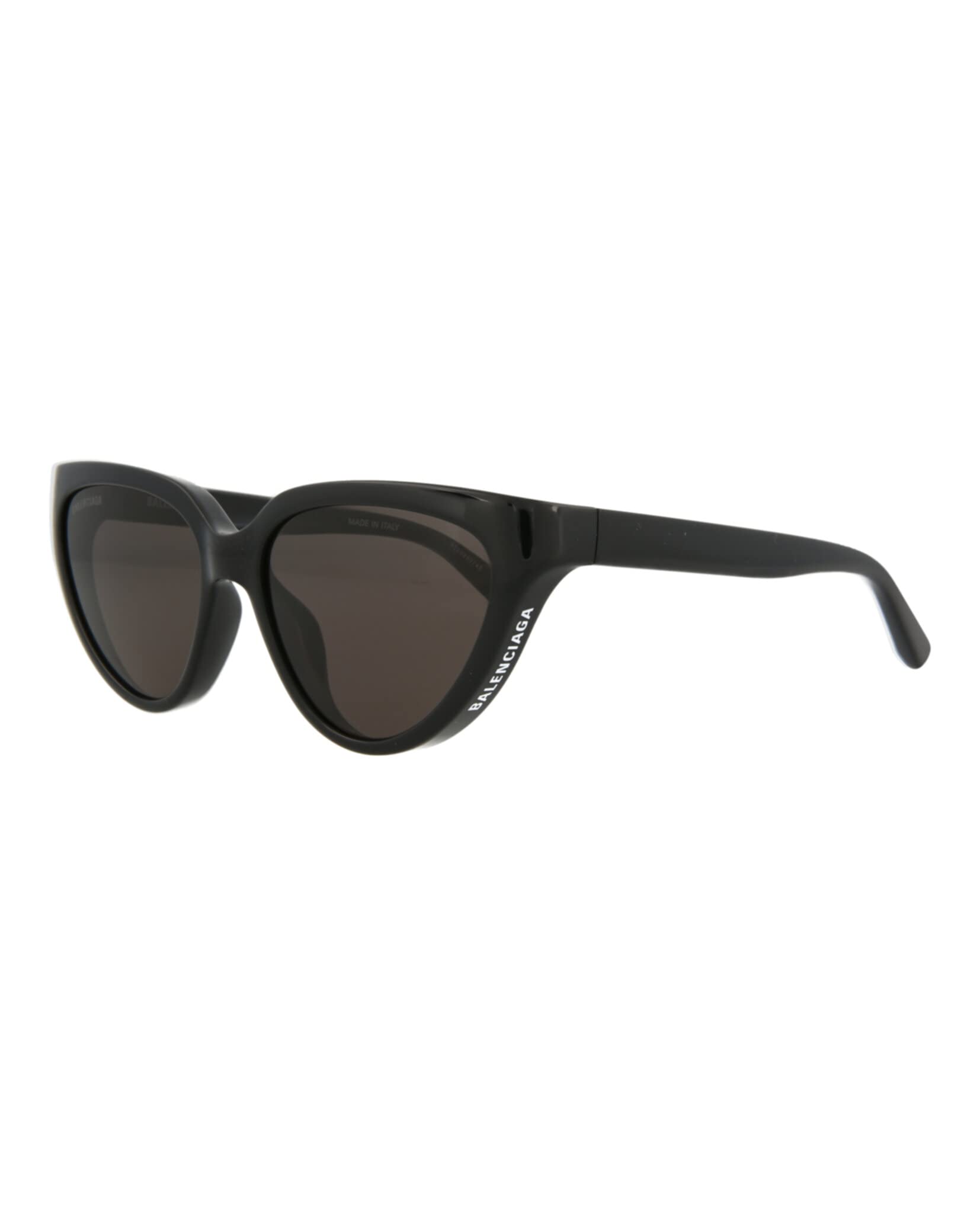 Balenciaga Women's Classic Logo Cat Eye Sunglasses, Black-Black-Grey, One Size