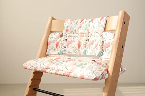 Gembebe Polyester Waterproof Cushion Set Compatible with Stokke Tripp Trapp High Chair (Dino Friends)