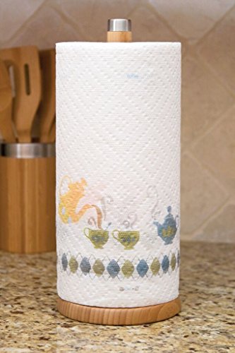 Lipper International 8036 Bamboo Wood Standing Paper Towel Holder with Metal Tip, 6-1/4" x 13-1/2"